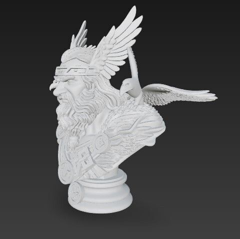 👤 Lord of the Ravens: Odin Bust – 3D Printable Norse Mythology Statue ...