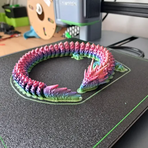 arquivo STL FLEXI DRAGON – Flexible Poseable Dragon Model for 3D ...