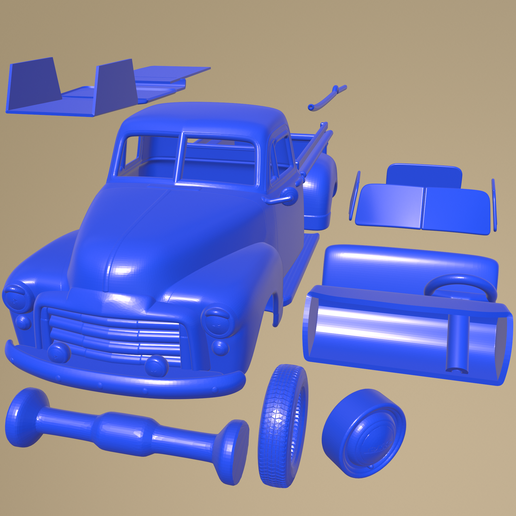 STL file GMC 9300 Pickup Truck 1952 Printable Truck In Separate Parts 🚚 ...