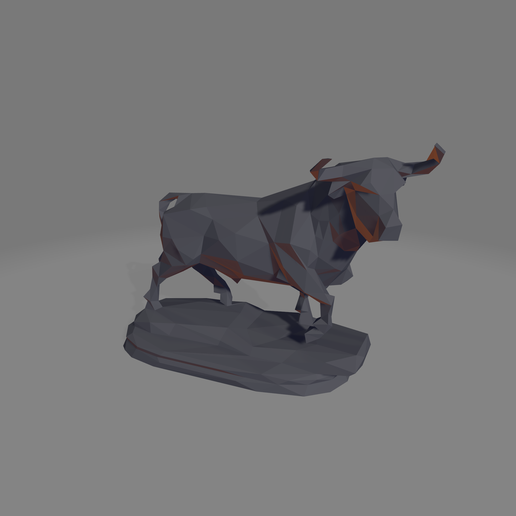 🐂 Aggressive Bull - Low Poly - Decor・ STL File for 3D printing and CNC ...