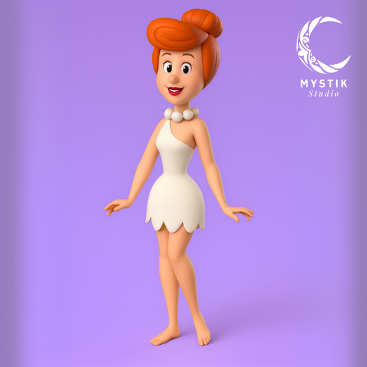 👾 Wilma Flintstone – Cartoon 3D Figure | Vilma Picapiedra・ STL File for ...