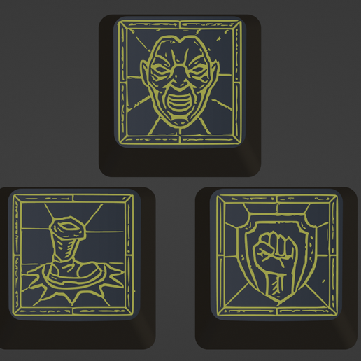 📁 18x Diablo 4 Barbarian, Keycaps 3D STL File, Mechanical Keyboard・ STL ...