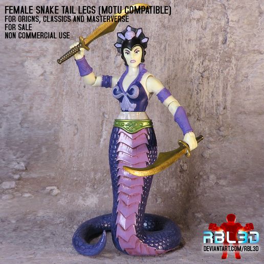 ♀️ Female Snake Tail Lower Body (Motu Compatible)・ OBJ File for ・Cults