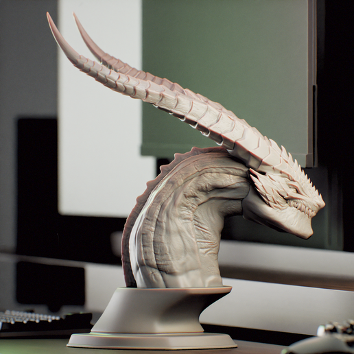🐉 Dragon Bust - Print by Parts - Dragon Bust to print by parts -・ STL ...