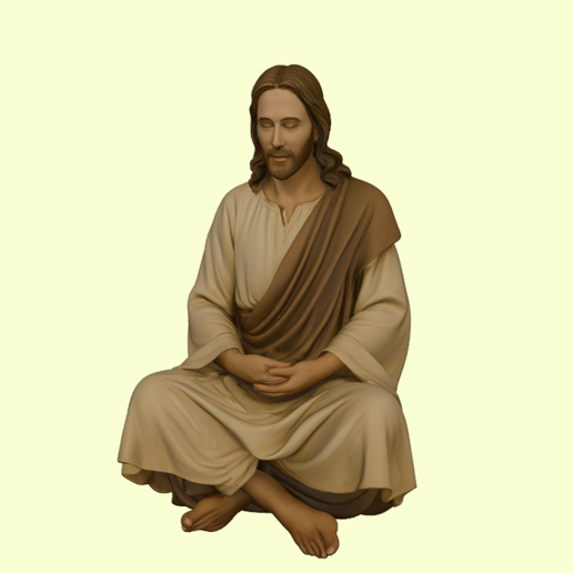 ️ Jesus Christ Meditative Pose Figurine・Free STL File for 3D printing・Cults