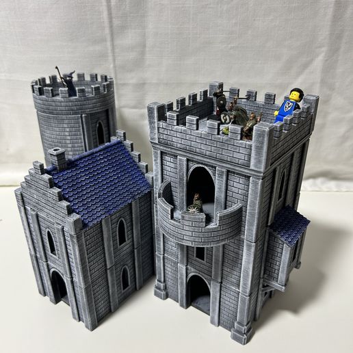 🎲 Tabletop modular castle complete including wall ends tower towers ...
