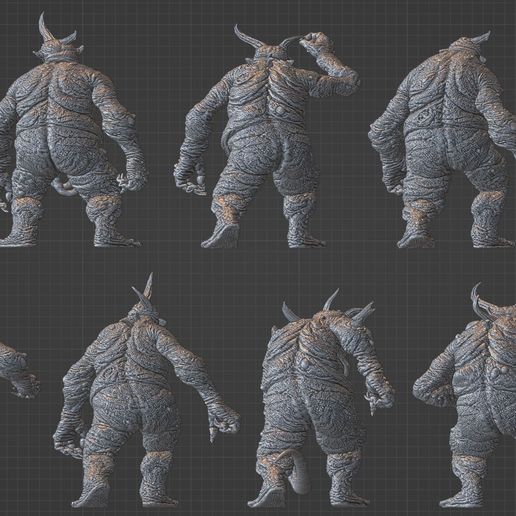 👹 Plague Ogre Fantasy Football Team・Free STL File for ・Cults