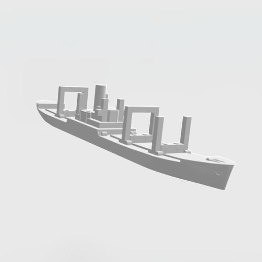 STL file US Type C2 freighter 1:3000 WW2 with Kingposts ⛵ ・3D printable ...