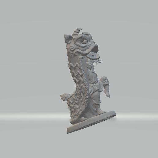 🦁 Lion Dance 3D Model 3D print model・ STL File for ・Cults