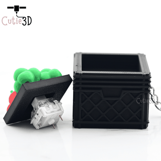 👌 Cutie3D Keycap Fidget Clicker Crate With Cute Veggies Keychain - Cute ...