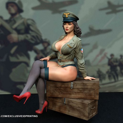 🫦 Pin-Up Army General・ 3D File for 3D printing・Cults