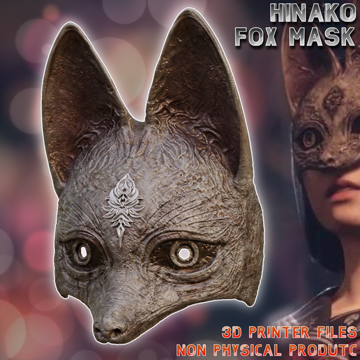🦊 Hinako Fox Máscara Cosplay Silent Hill F・Archivo STL para Impresión 3D・Cults
