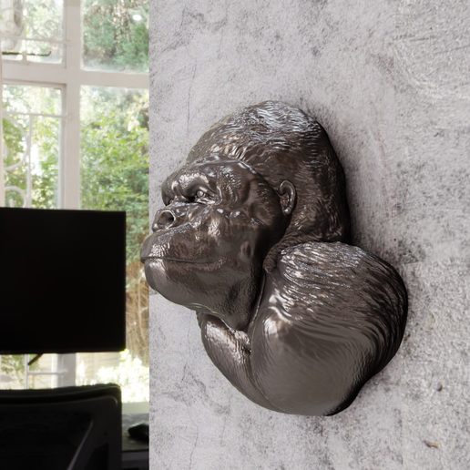 gorilla head wall mount