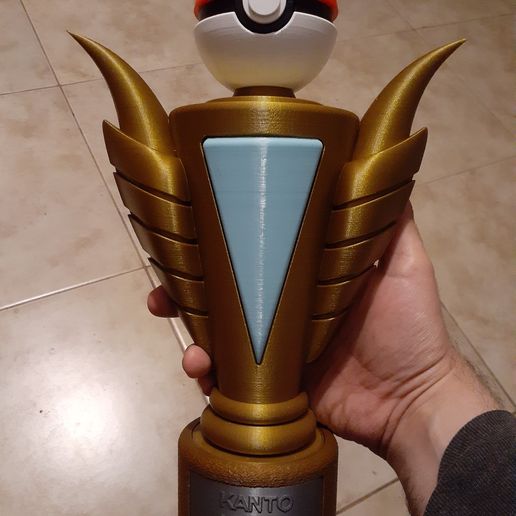 🏆 Kanto league champion trophy, Pokemon (Trofeo)・Archivo 3D para ...