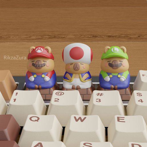 ⌨️ CUTE CAPY SUPER MARIO KEYCAPS - MECHANICAL KEYBOARD・Archivo 3D para ...
