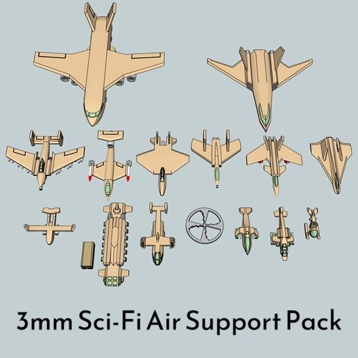 🎲 3mm Sci-Fi Air Support Pack・ 3D File for 3D printing・Cults