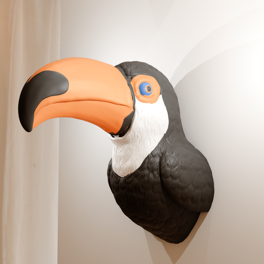 🐦 cabeza de tucán soporte de pared stl・Archivo STL para Impresión 3D・Cults