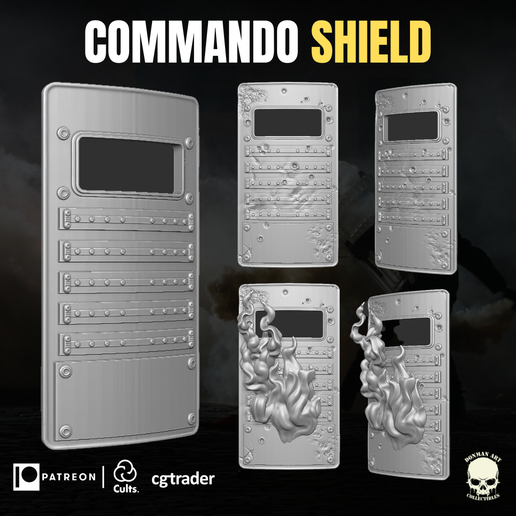 Fichier OBJ Commando Shield fichier imprimable en 3D pour Action ...