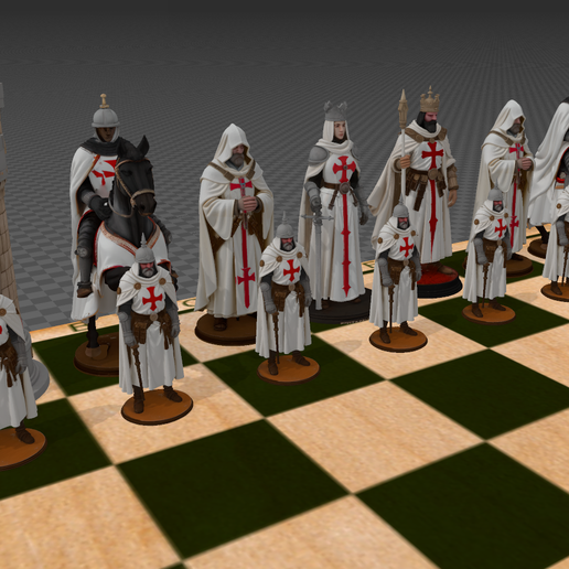 ♟️ TEMPLAR CHESS SET (CRUSADES) DELUXE HIGH QUALITY・ 3D File for 3D ...
