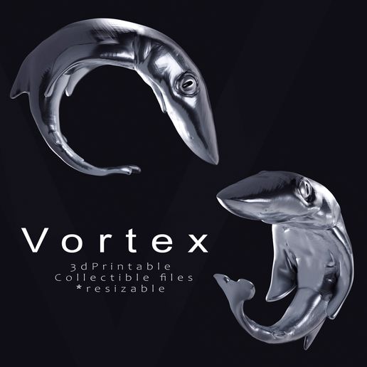 OBJ file Vortex-shark Jewelry 3d printable files 🎨 ・3D printable design ...