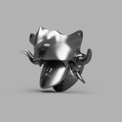 🗡️ A samurai menpo mask in the spirit of the demons of Oni・ OBJ File ...