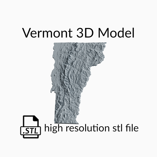 Archivo 3D USA State of Vermont Topographic Map - 3D Terrain Elevation ...