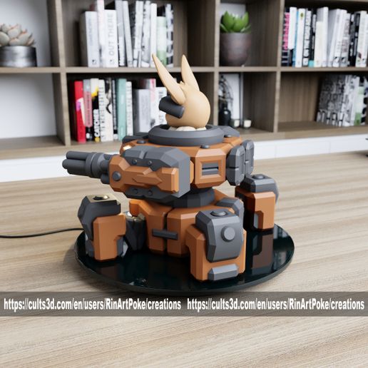 🐉 POKEMON - eevee mecha tank (EASY PRINT NO SUPPORT)・ STL File for ・Cults