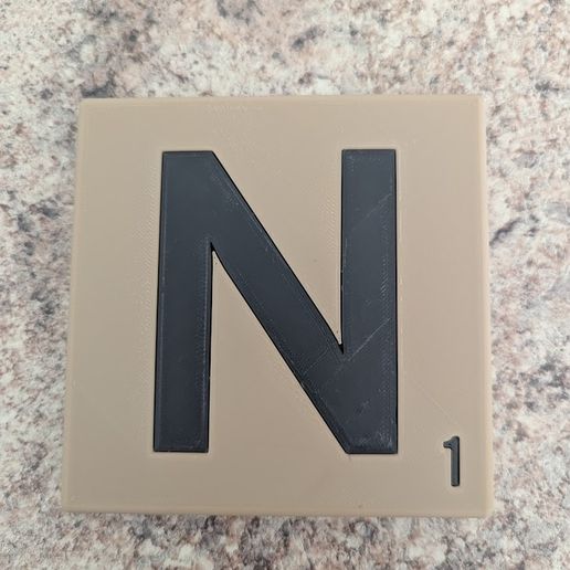 🚩 Letter N Scrabble Tile・ STL File for 3D printing・Cults