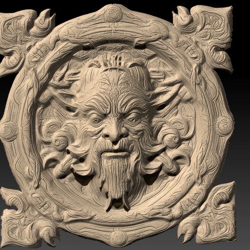 STL file "Ancient Guardian" – Mystical Face Bas-Relief 👾 (OBJ)・3D ...