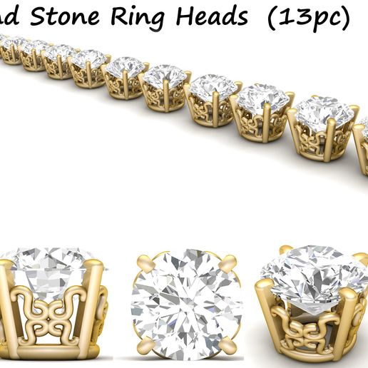 STL file Ring Heads Type 13 -13pc 💍 (OBJ)・3D print object to download・Cults