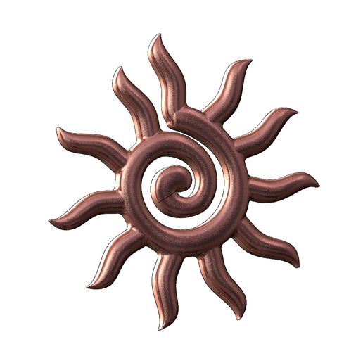 STL file Sunburst scroll swirl rays onlay relief molding 3D print model ...
