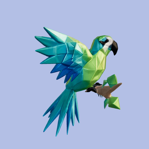 🦜 Low-poly parrot figure・Free STL File for 3D printing・Cults
