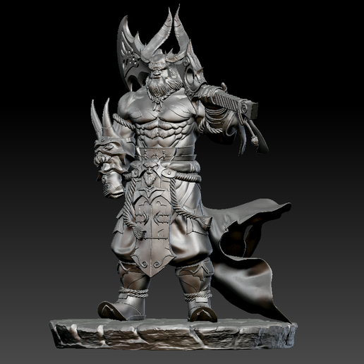 🎲 "Horned Warlord of the Stone Realm – 3D Printable Fantasy Miniature ...
