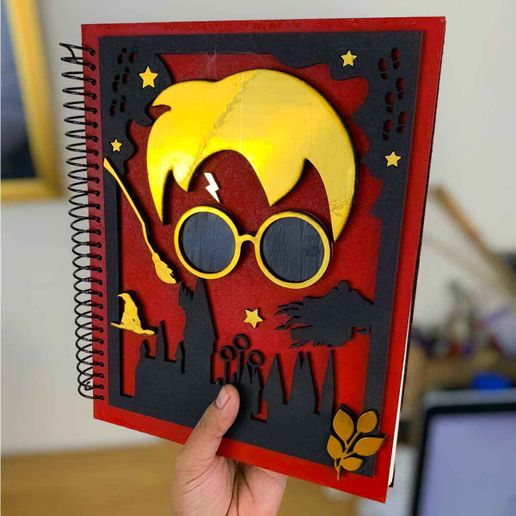 📓 Harry Potter & the Scar Notebook Journal Cover Laser Cut Files & SVG ...