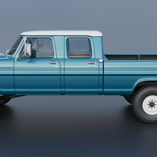 🚚 Pickup Truck F250 Crew Cab 1969・ 3D File for 3D printing・Cults