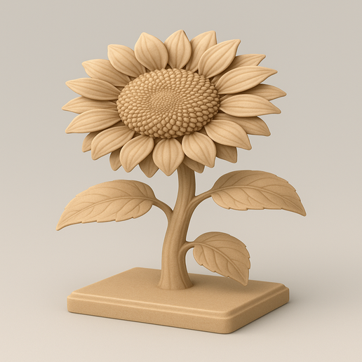 🌻 Sunflower Sculpture with Base – 3D Print STL File・ STL File for 3D ...