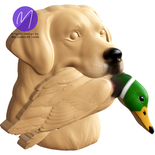 🐕 3D Hunting dog with duck Freshie STL Mold Housing・ STL File for 3D ...