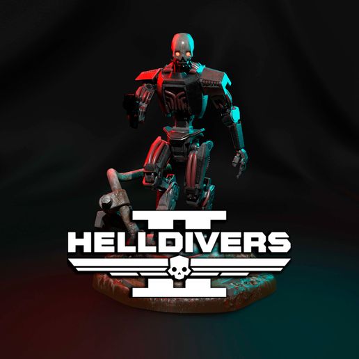 🫖 Helldivers 2 Statue Full 2 heads game Automaton・ STL File for 3D ...