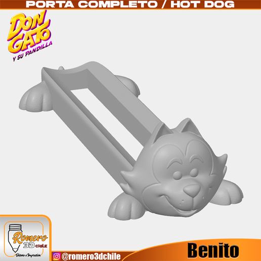 Archivo STL Porta Completo Benito / Don Gato y su pandilla 🌭 ・Plan de ...