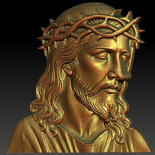 ️ Jesus CNC Relief Model・ STL File for 3D printing・Cults