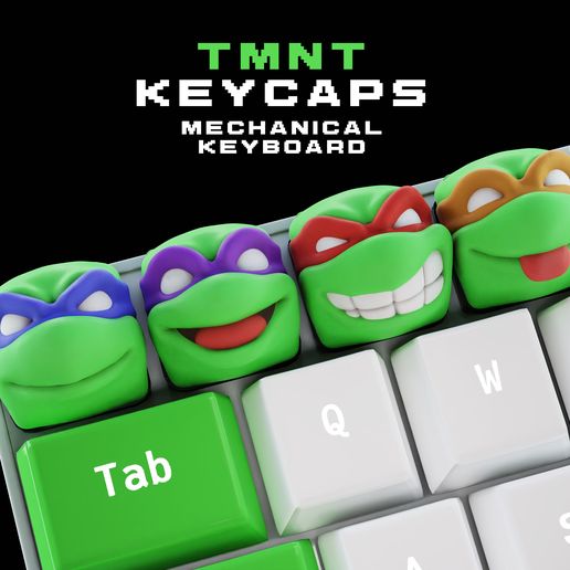 ⌨️ TMNT - KEYCAP 3D MECHANICAL KEYBOARD・ STL File for ・Cults