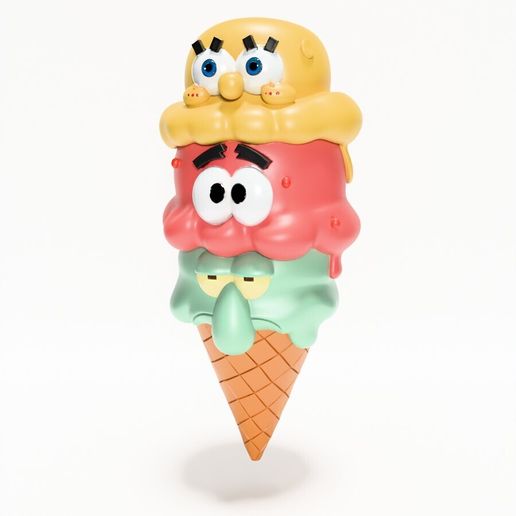 🧊 SpongeBob SquarePants Patrick and Squidward Ice Cream toy・ STL File ...