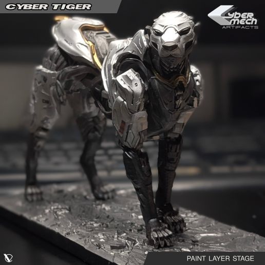 🐅 CYBER TIGER・ STL File for 3D printing・Cults