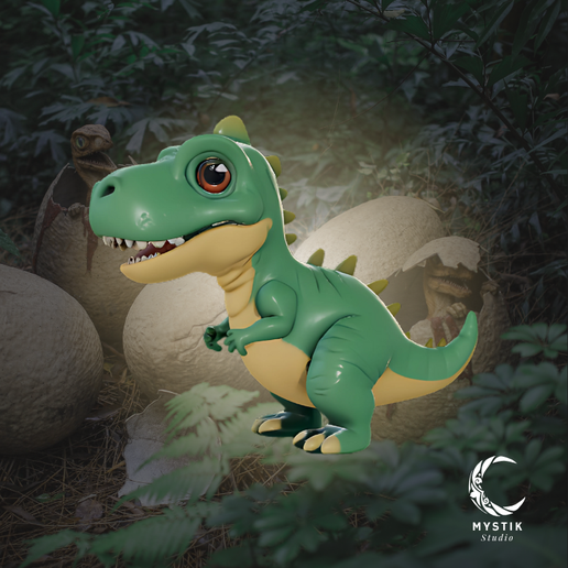 🦖 T-Rex Chibi Dinosaur - King of the Dinosaurs in adorable version・ STL ...