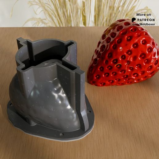 🍓 Silicone Mold System - Strawberry Cake・ STL File for 3D printing・Cults