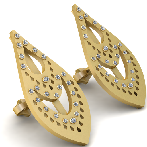 STL file GOLD STYLISH EARRING 3D PRINTABLE MODEL 💍 (OBJ)・Model to ...