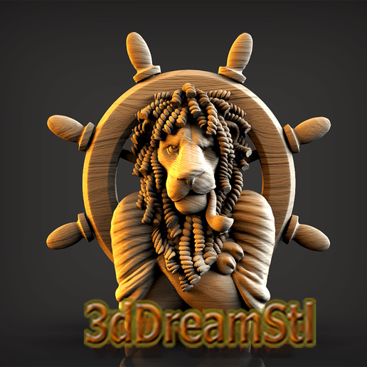 Archivo STL Lion Sea Captain STL model, CNC router engraver, artcam, aspire, CNC files, wood ...