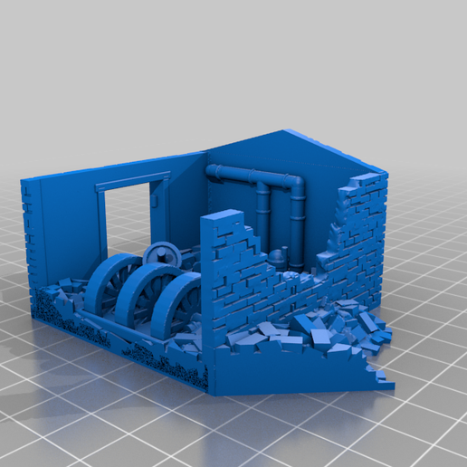 🧑‍🏭 15mm WW1/WW2 Factory ruins version 2・Free STL File for 3D printing ...