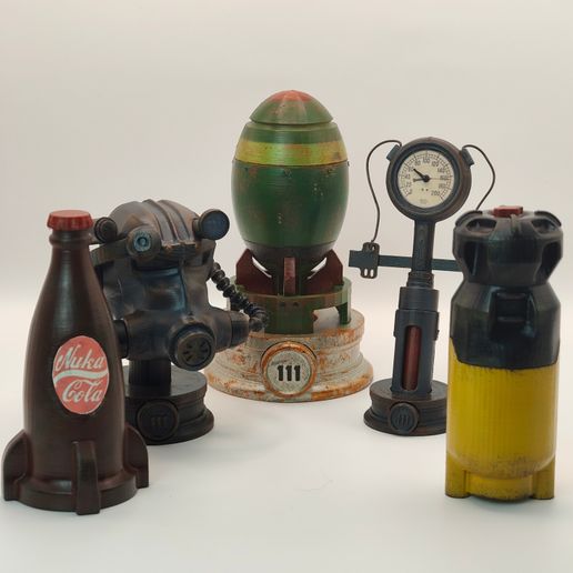 👾 Fallout Mini Collectibles Set・ 3D File for 3D printing・Cults