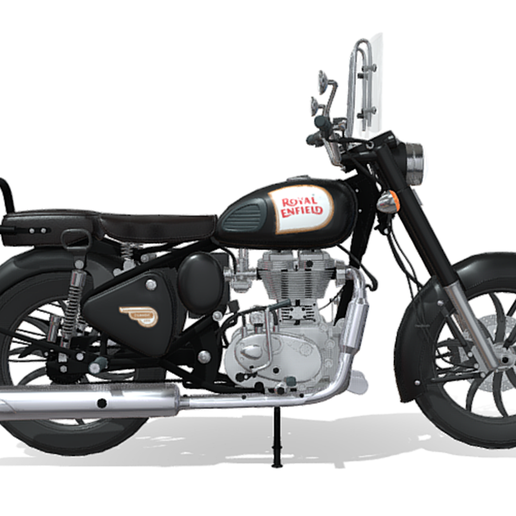 OBJ file Royal Enfield classic 350 with windshield 🏍️ ・Model to ...
